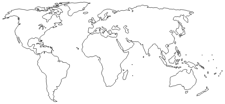 World Map Black And White Printable - World Map Wizard