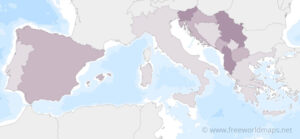 Map of Southern Europe with Cities - World Map Wizard