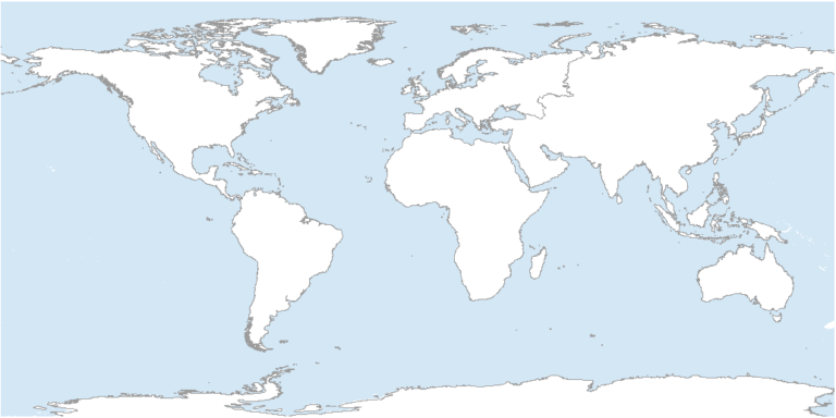 Printable Free Outline Blank Map of The World with Countries